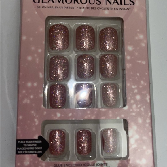 glamorous nails | Makeup | 26 Sparkly Pink False Nails | Poshmark